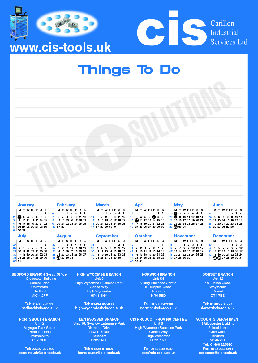 CIS Calendar Year 2023 - Giveaways, contact your local branch for these ...